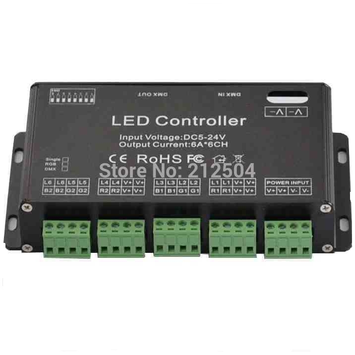 DMX RGB LED Controller - 6 Kanaals - ABC-led.nl